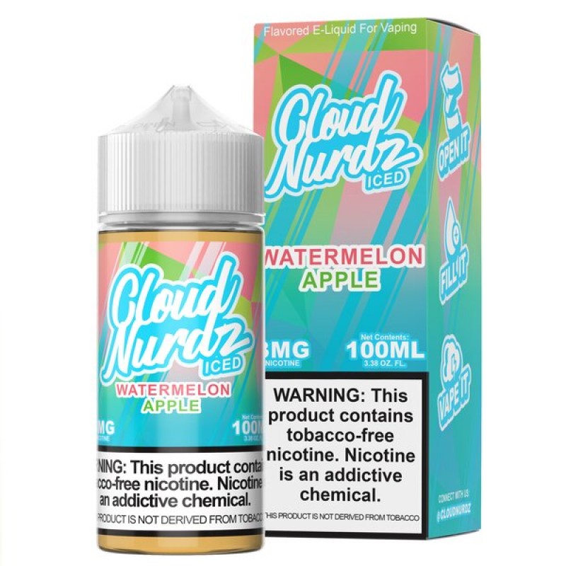 Cloud Nurdz Synthetic - Watermelon Apple ICED 100mL Cloud Nurdz Synthetic - Watermelon Apple ICED 100mL